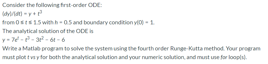 Solved Consider the following first-order ODE: (dy)/(dt) = y | Chegg.com