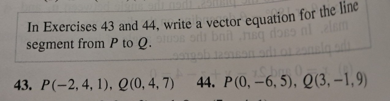Solved In Exercises 43 ﻿and 44, ﻿write a vector equation for | Chegg.com