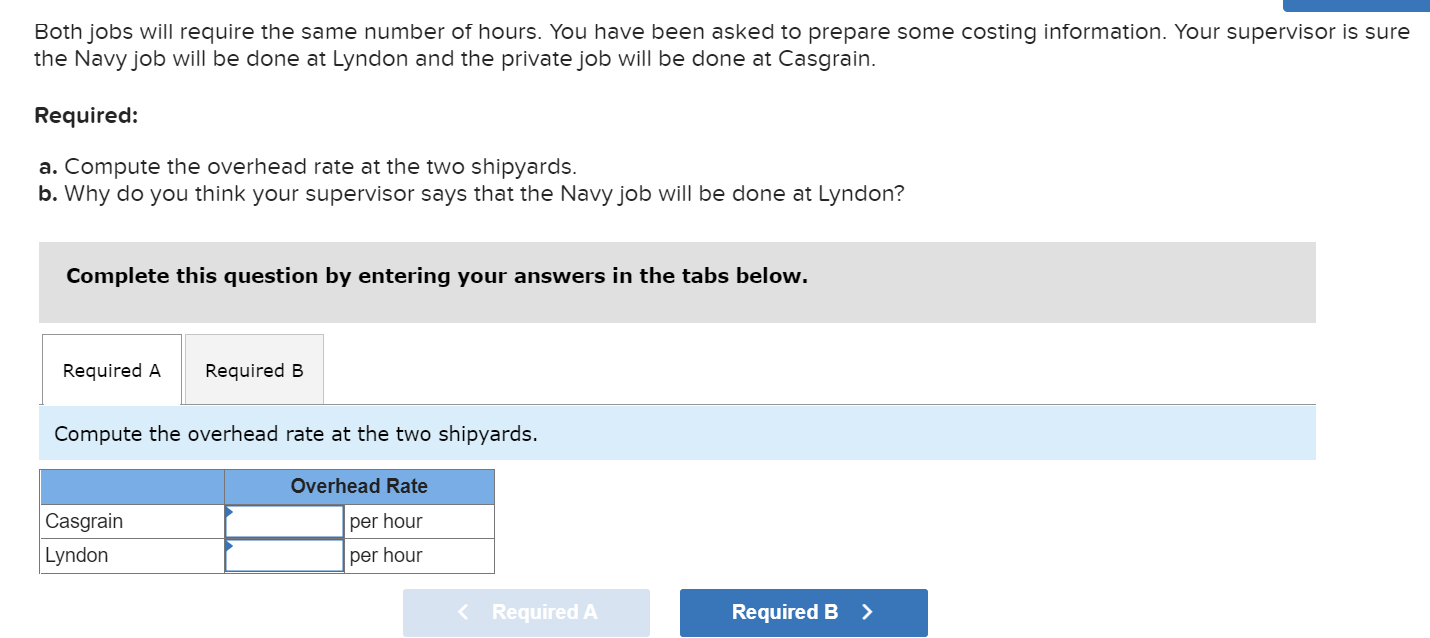Solved Jerome Shipyards does work for both the U.S. Navy and | Chegg.com