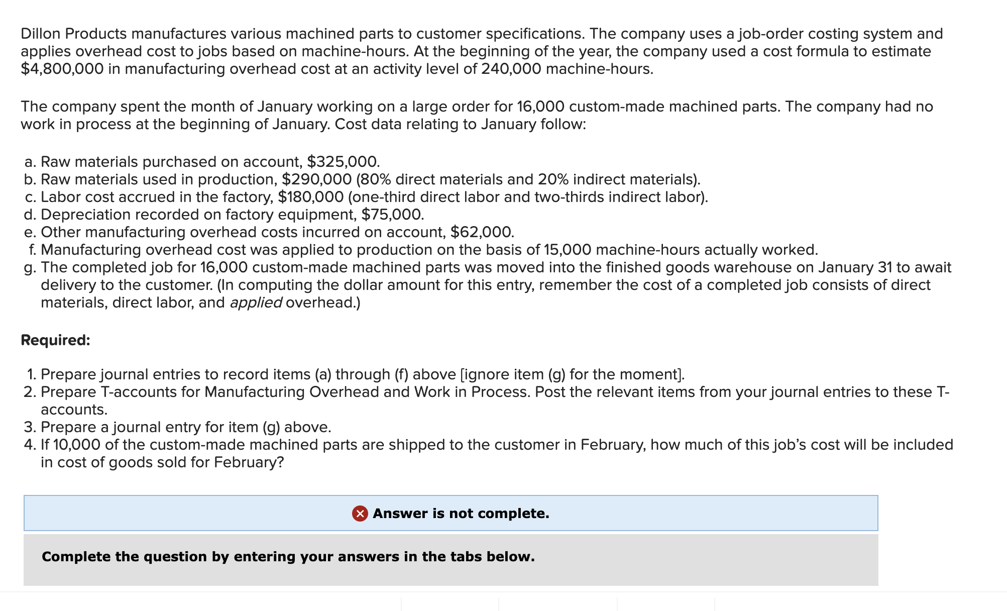 Solved Exercise 3-10 (Static) Applying Overhead; Journal | Chegg.com
