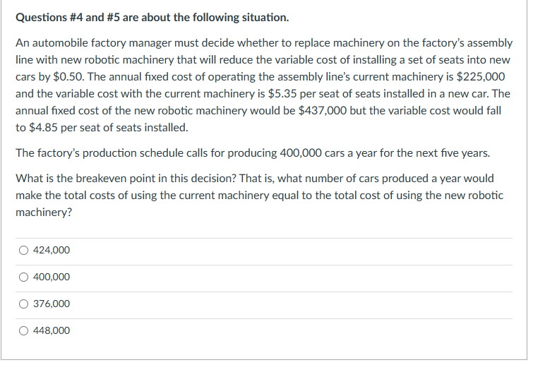 Solved Questions \#4 and #5 are about the following | Chegg.com