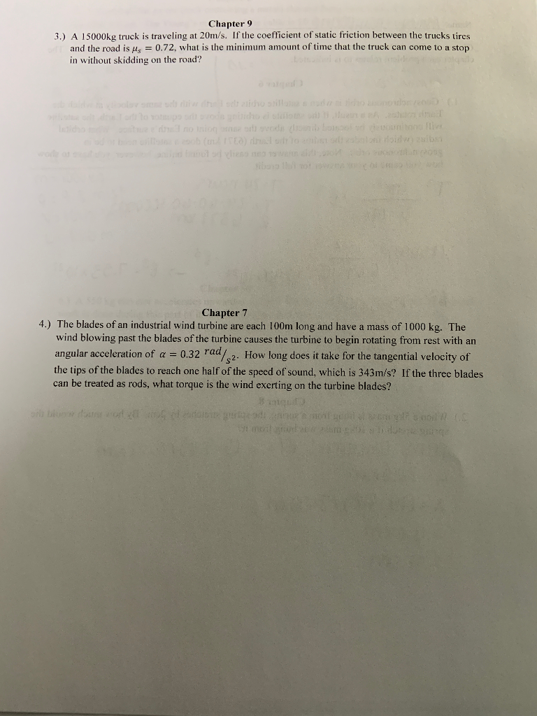 Solved Chapter 9 3.) A 15000kg truck is traveling at 20m/s. | Chegg.com