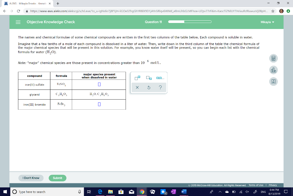 Solved: The Names And Chemical Formulae Of Some Chemical C... | Chegg.com