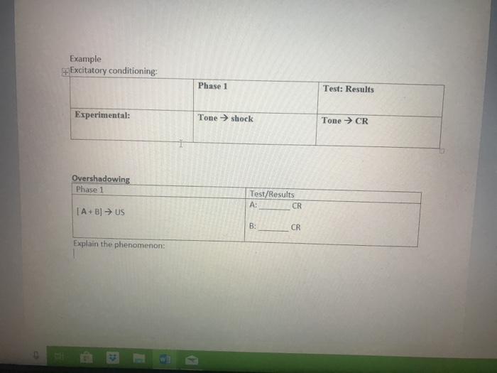 Solved Example 困Excitatory conditioning: Phase 1 Test: | Chegg.com