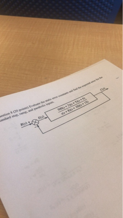 Solved estion 8 (20 points) Evaluate the static error | Chegg.com