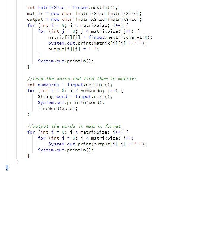 Solved 1. Word Puzzle In this game, given a matrix of | Chegg.com
