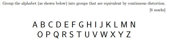Solved Group the alphabet (as shown below) into groups that | Chegg.com