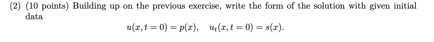 (2) (10 points) Building up on the previous exercise, | Chegg.com