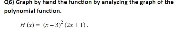Solved Q6) Graph by hand the function by analyzing the graph | Chegg.com