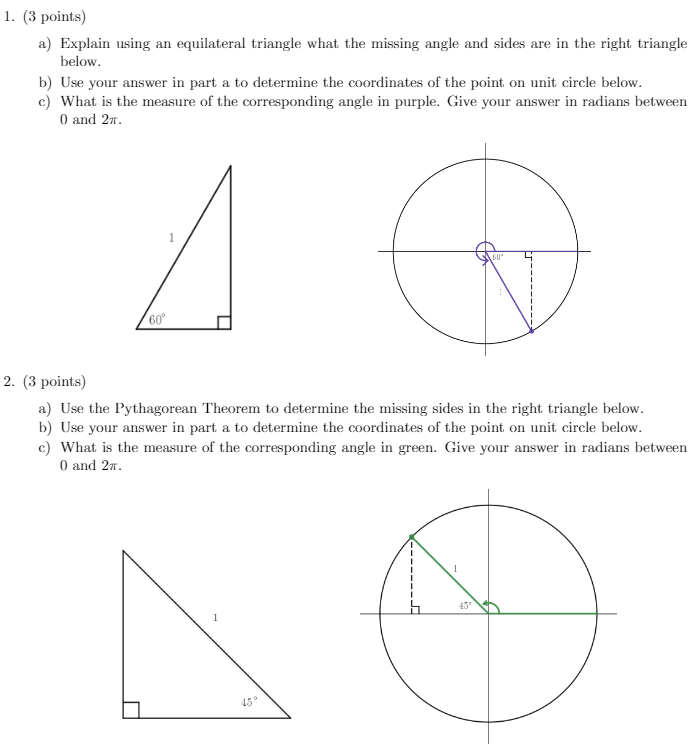 Solved 1. (3 points) a) Explain using an equilateral | Chegg.com