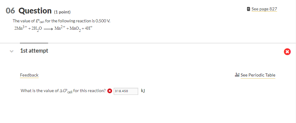 Solved e See page 827 06 Question (1 point) The value of | Chegg.com Solved e See page 827 06 Question (1 point) The value of | Chegg.com