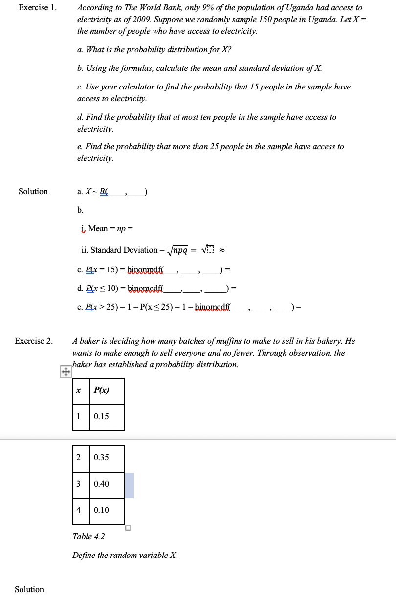 Solved xercise 1. According to The World Bank, only 9\% of | Chegg.com