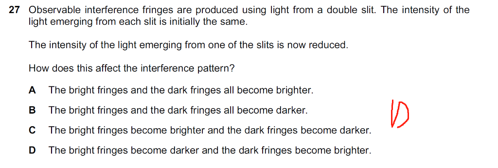 Solved 27 Observable interference fringes are produced using | Chegg.com