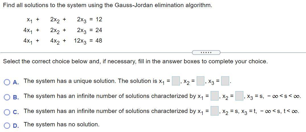 Solved Find all solutions to the system using the | Chegg.com
