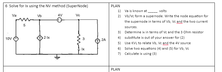 Solved 6 Solve for Ix using the NV method (SuperNode) | Chegg.com
