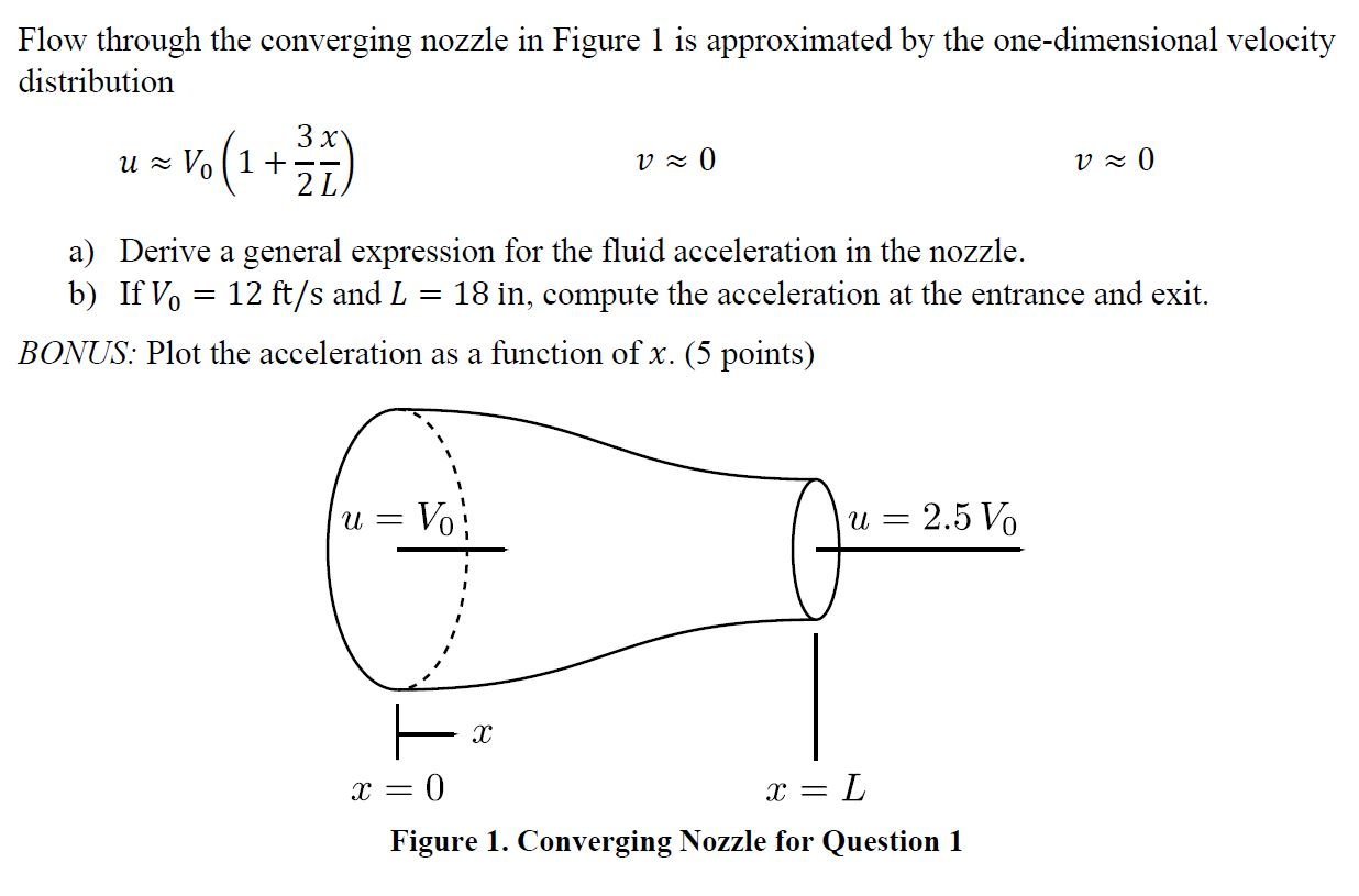Solved Flow through the converging nozzle in Figure 1 is | Chegg.com