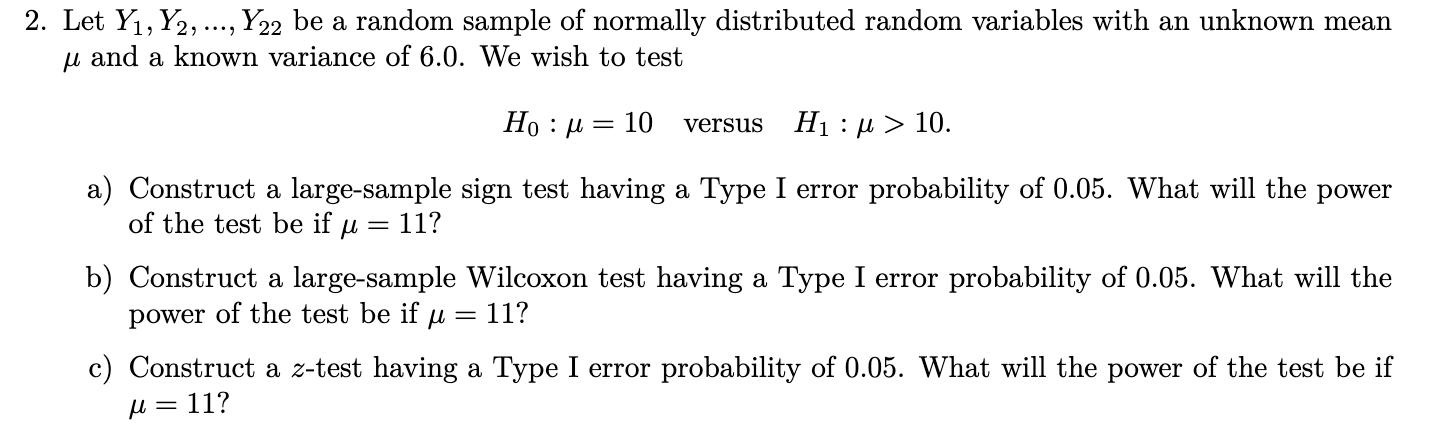 Solved Probability and Statistics - Hypothesis Testing (Use | Chegg.com