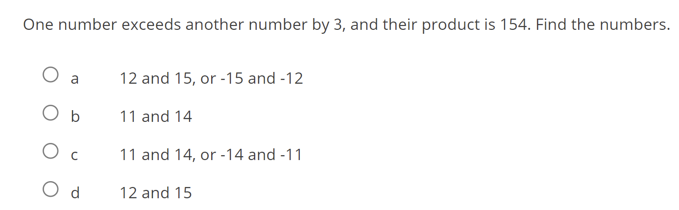 Solved One number exceeds another number by 3 , and their | Chegg.com
