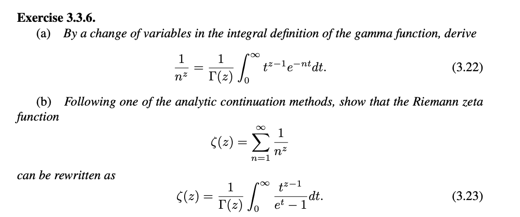 Solved Exercise 3.3.6. (a) By a change of variables in the | Chegg.com
