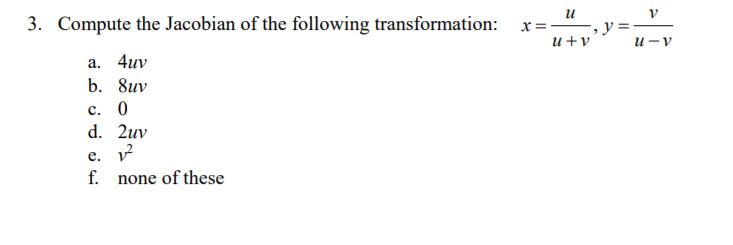 Solved lu 3. Compute the Jacobian of the following | Chegg.com