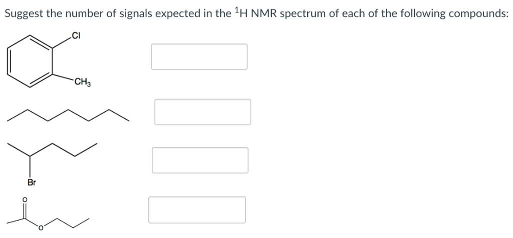 Solved Suggest the number of signals expected in the 1H NMR | Chegg.com