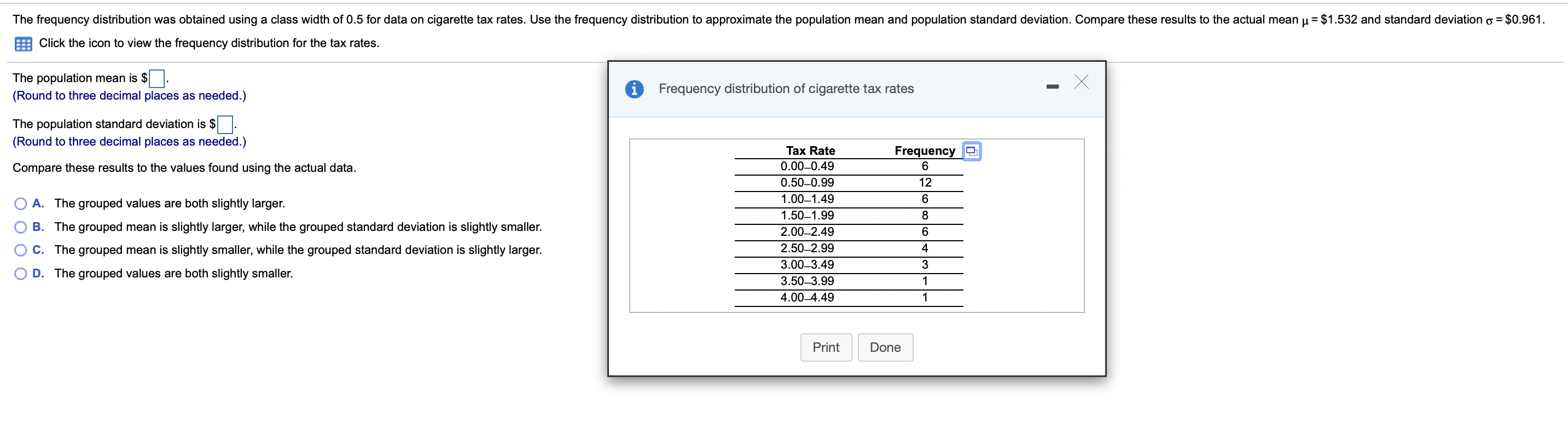 Solved The frequency distribution was obtained using a class | Chegg.com