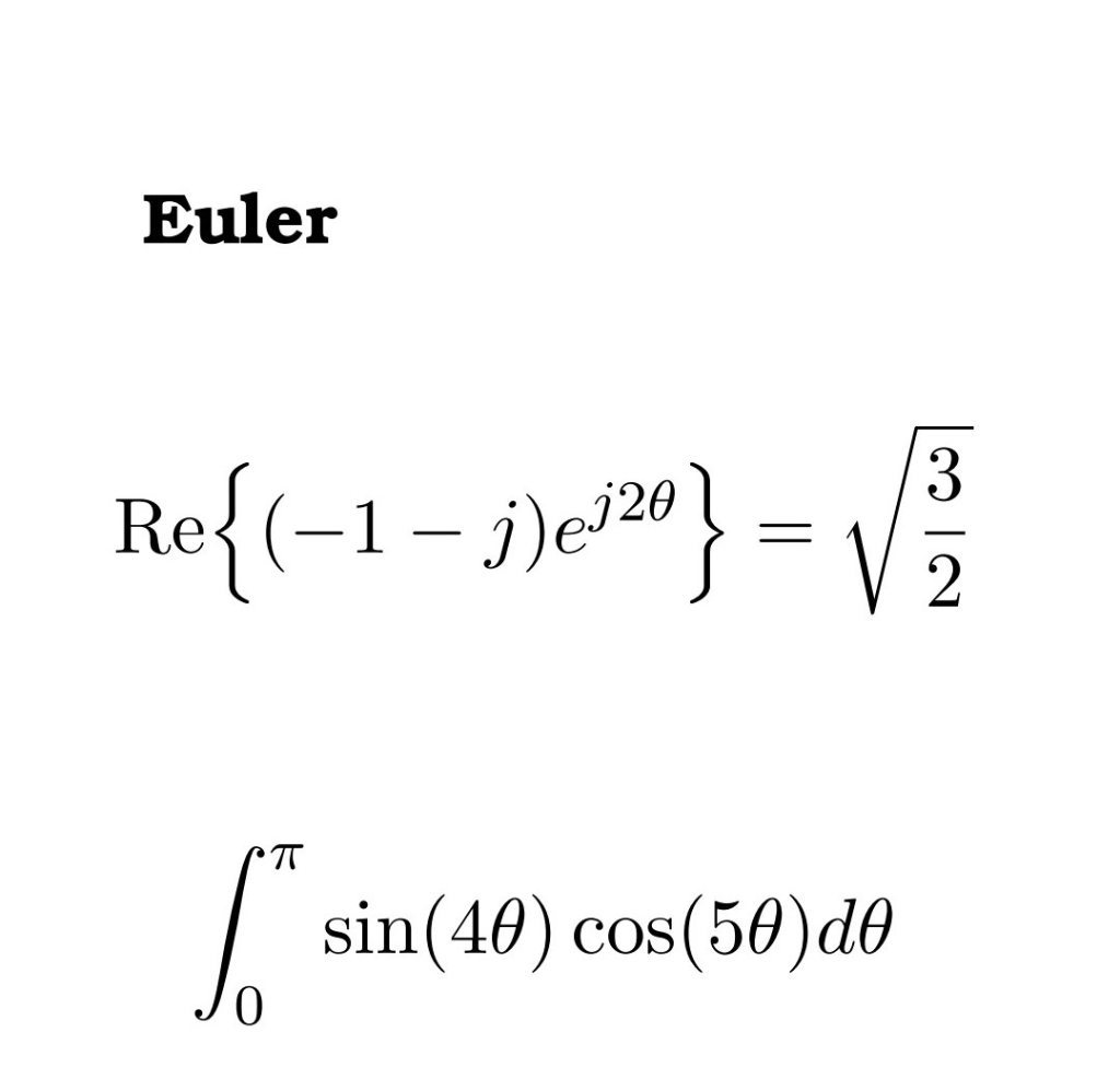 Solved Euler 2 sin(40) cos (50)d0 0 | Chegg.com