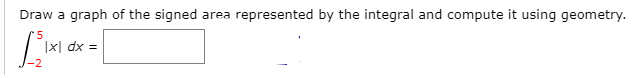 Solved Draw a graph of the signed area represented by the | Chegg.com
