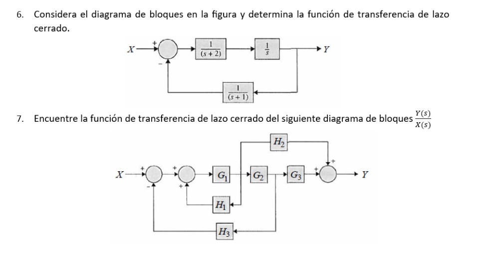 Solved 6. ﻿Considera el diagrama de bloques en la figura y | Chegg.com