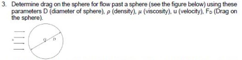 Solved 3. Determine drag on the sphere for flow past a | Chegg.com