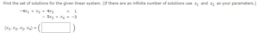 Solved Find the set of solutions for the given linear | Chegg.com
