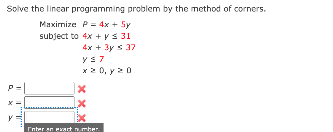 Solved Solve the linear programming problem by the method of | Chegg.com