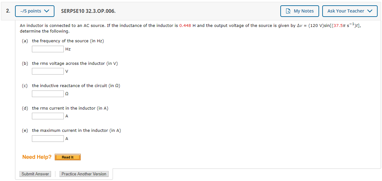 Solved -/5 points SERPSE 10 32.3.OP.006. My Notes Ask Your | Chegg.com Solved -/5 points SERPSE 10 32.3.OP.006. My Notes Ask Your | Chegg.com