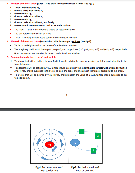 Solved A. The task of the first turtle (turtle1) is to draw | Chegg.com