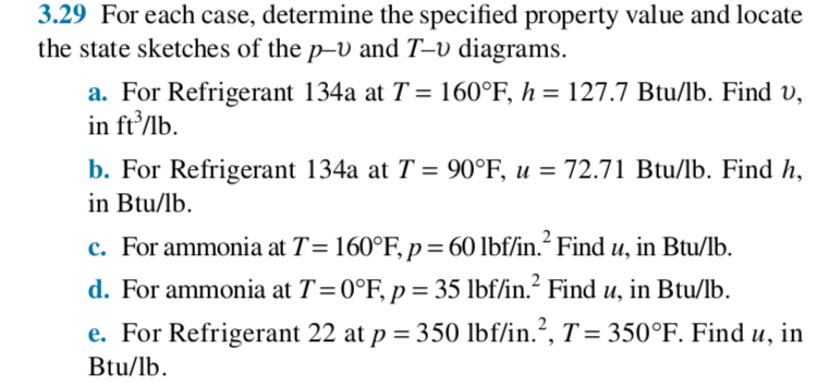 3.29 For each case, determine the specified property | Chegg.com