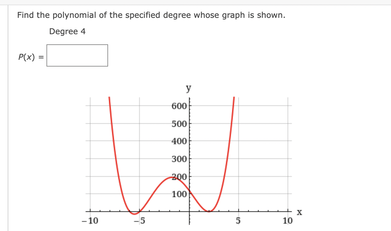 Solved Find the polynomial of the specified degree whose | Chegg.com