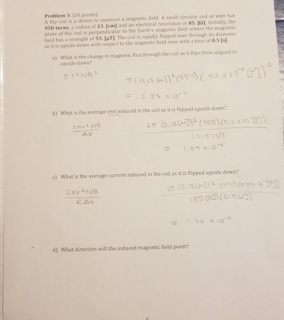 Solved Problem 3: (20 points) A flip coil is a device to | Chegg.com