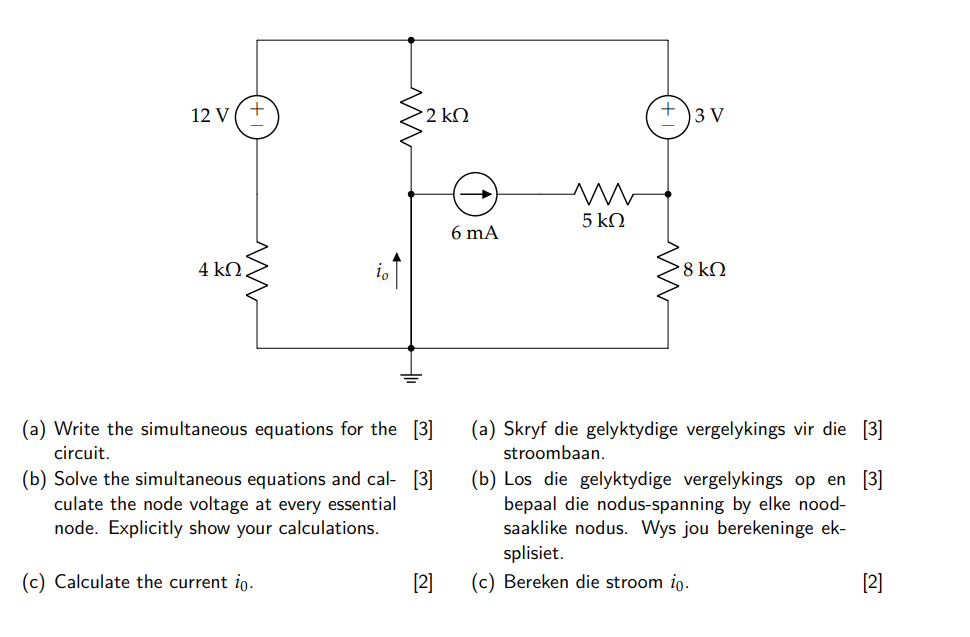 (a) ﻿Write the simultaneous equations for the | Chegg.com
