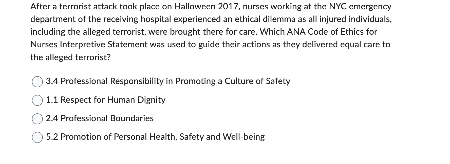 Solved After a terrorist attack took place on Halloween | Chegg.com