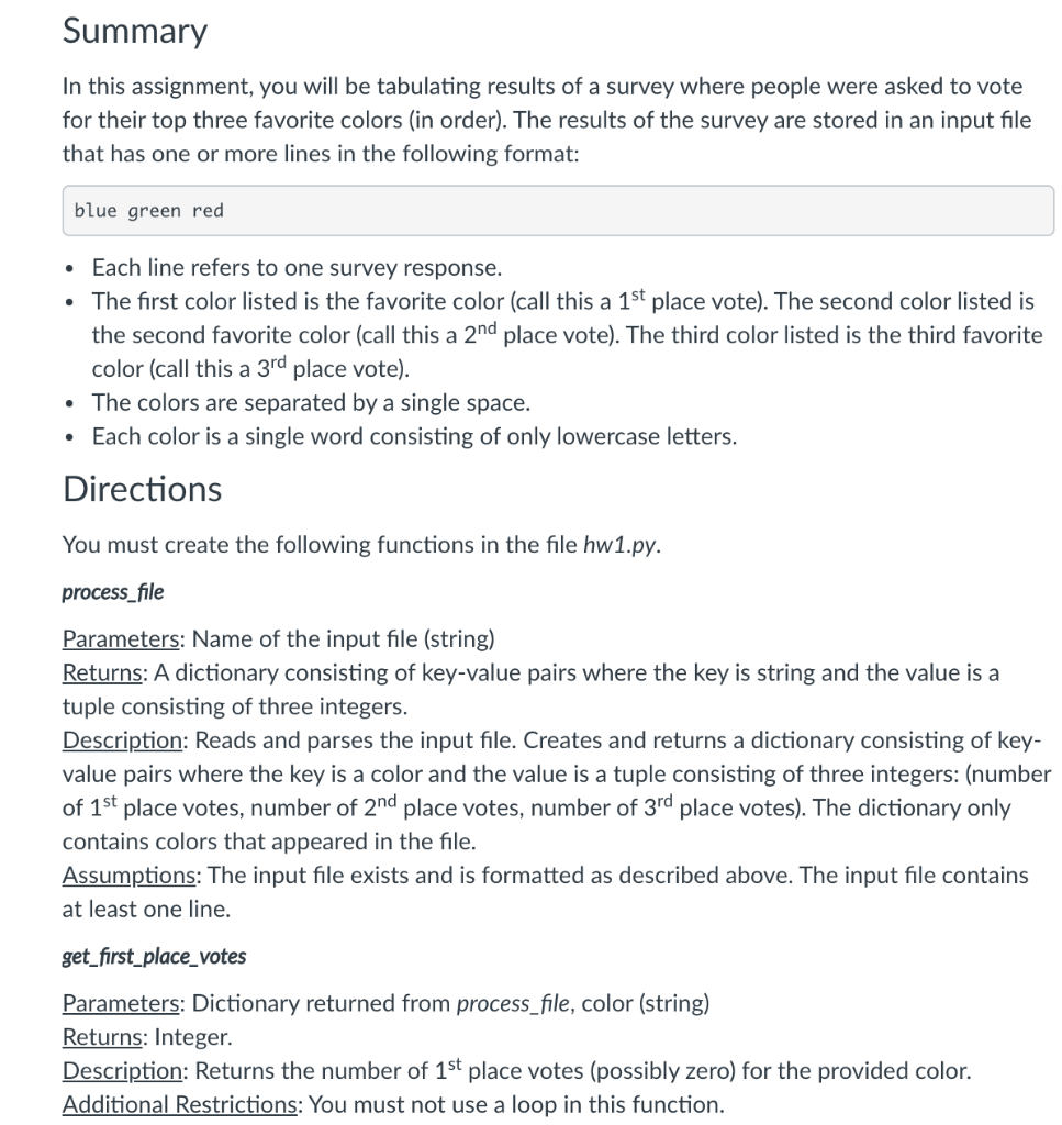 Solved Summary In this assignment, you will be tabulating | Chegg.com