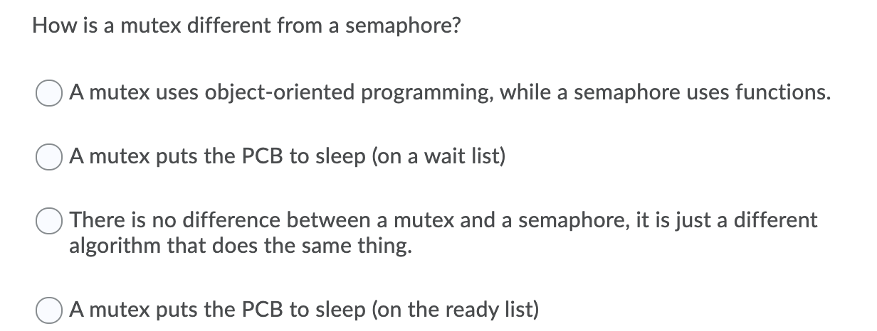 Solved How is a mutex different from a semaphore? A mutex | Chegg.com