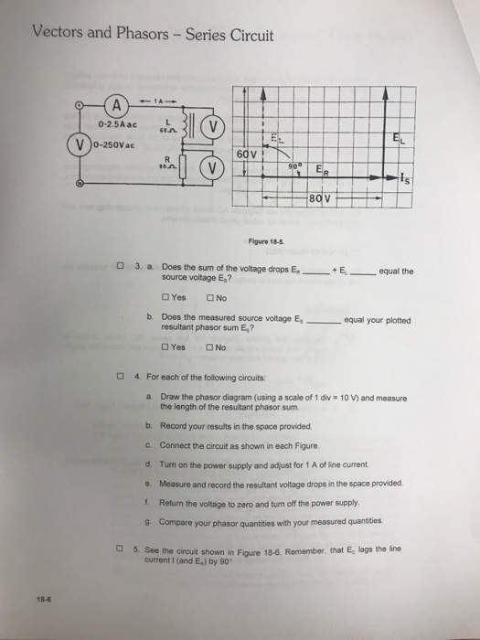 Solved Experiment 18 Vectors and Phasors Series Circuit | Chegg.com
