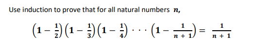 Solved Use induction to prove that for all natural numbers | Chegg.com