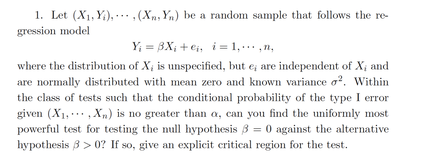 Neyman-Pearson Lemma Theorem: Consider the simple | Chegg.com