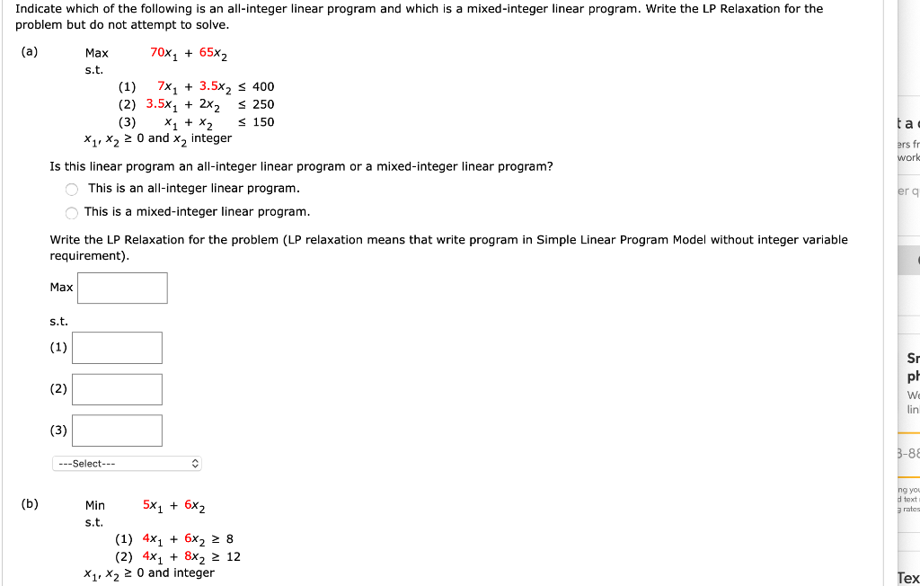 Solved Indicate which of the following is an all-integer | Chegg.com