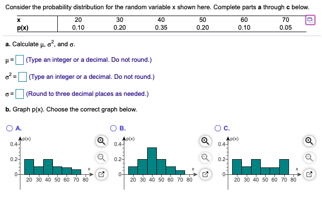 Solved Consider the probability distribution for the random | Chegg.com