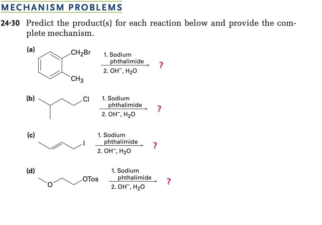 Solved MECHANISM PROBLEMS 24-30 Predict the product(s) for | Chegg.com