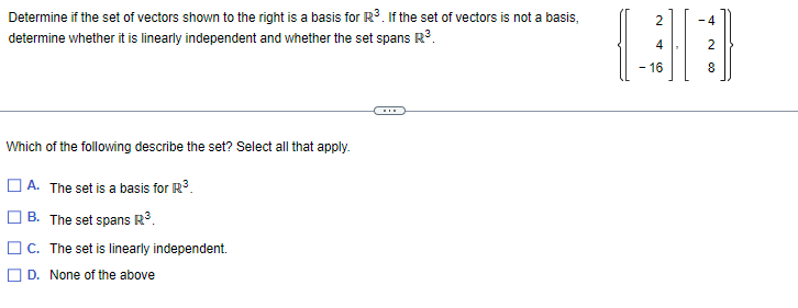 Solved Determine whether the set | Chegg.com
