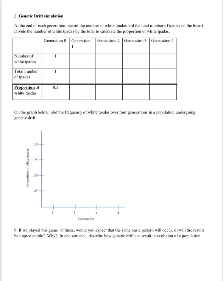 BIO 148 Osterhage Evolutionary Mechanisms Worksheet | Chegg.com