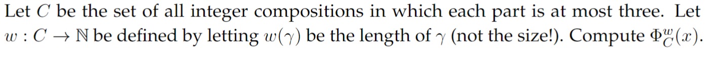 Solved Let C ﻿be the set of all integer compositions in | Chegg.com